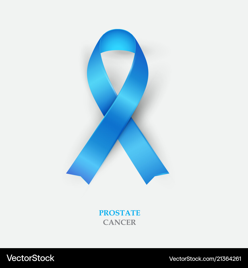 Blue silk ribbon - prostate cancer awareness Vector Image