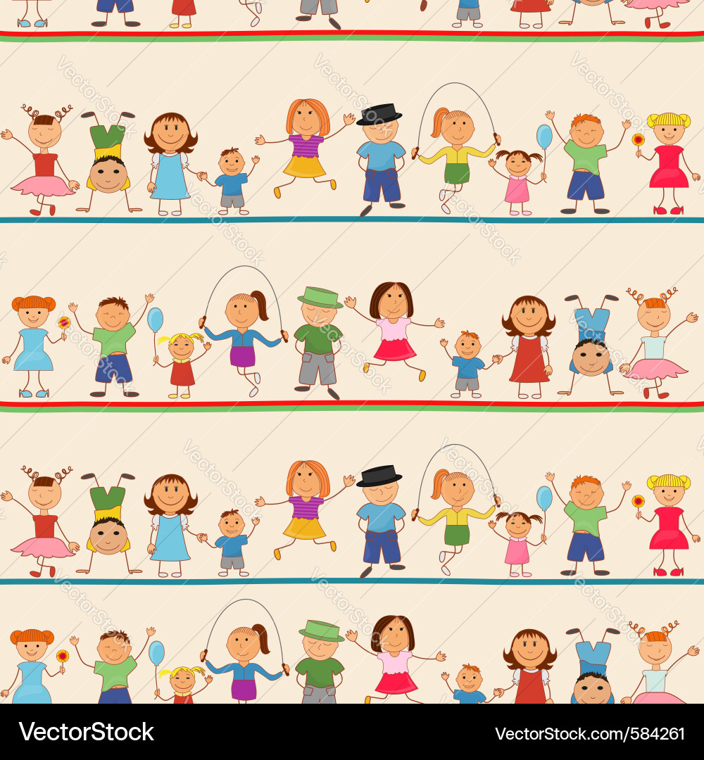 Boys and girls seamless pattern Royalty Free Vector Image