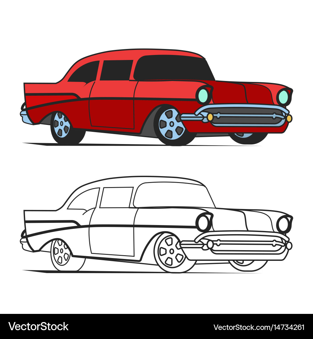 Classic Muscle Car Poster Royalty Free Vector Image
