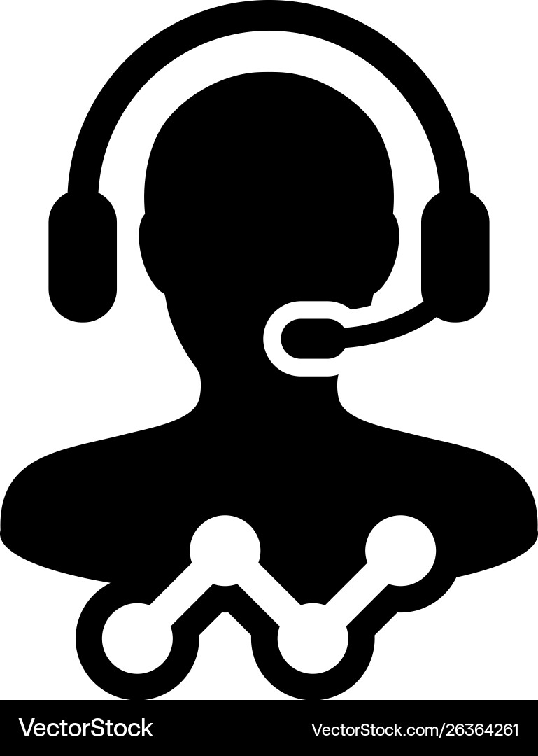 Data service icon male customer support Royalty Free Vector