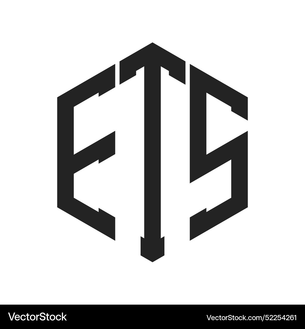 Ets logo design initial letter monogram Royalty Free Vector