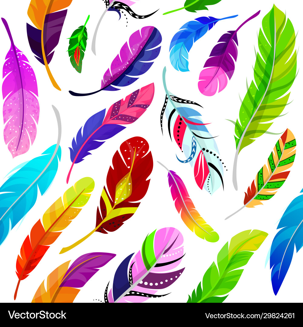 Feathers seamless pattern Royalty Free Vector Image