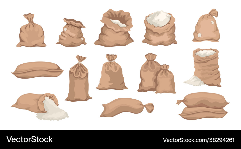 Grain & Flour Sack Collection Royalty Free Vector Image