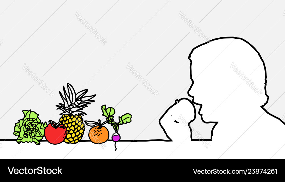 Human eating fruits Royalty Free Vector Image - VectorStock