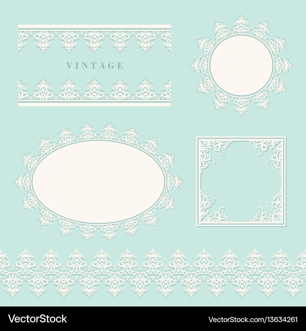 Lace Doily Border Set Royalty Free Vector Image