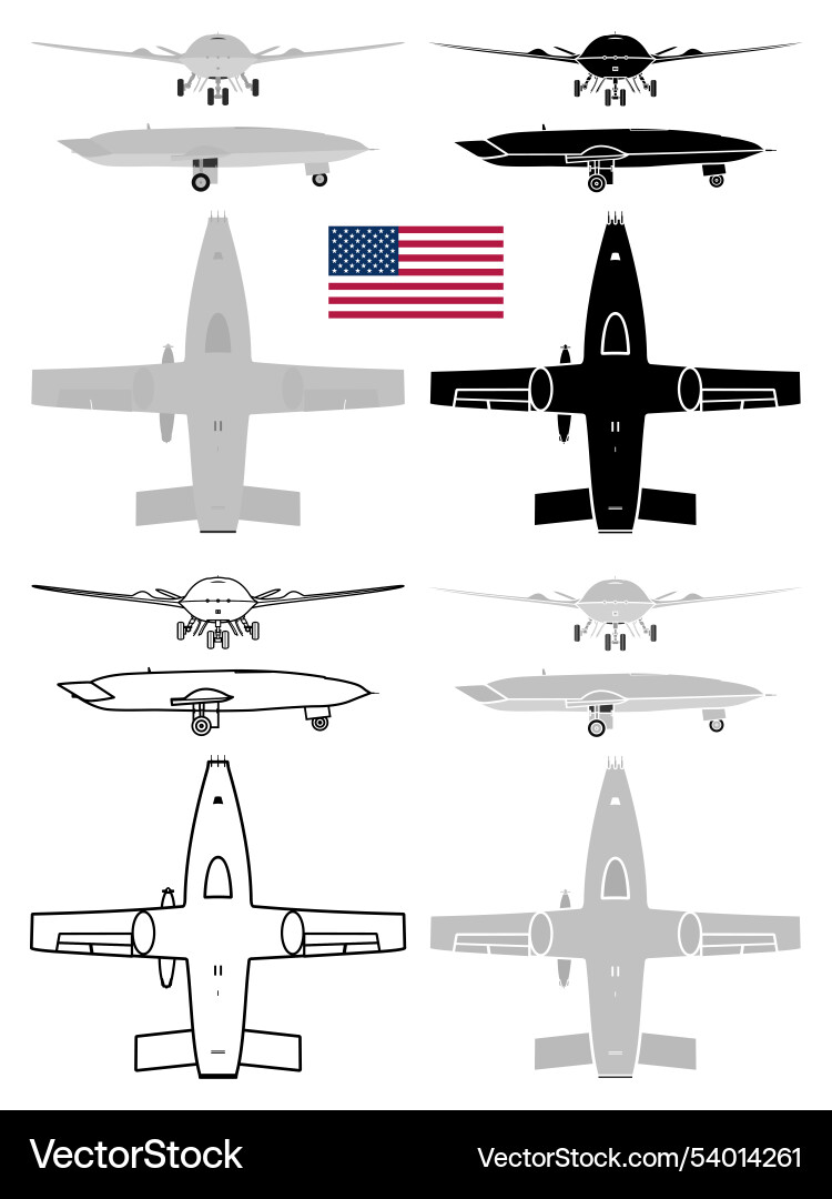 Military tanker drone uav usa Royalty Free Vector Image