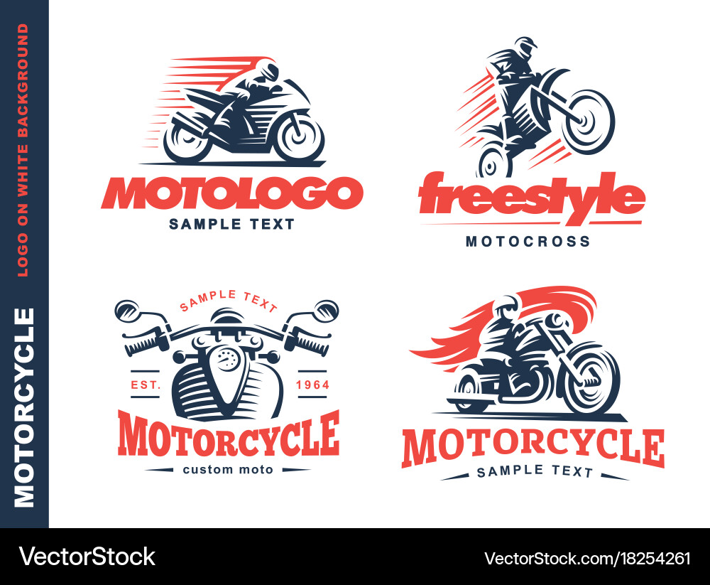 Motorcycle shield emblem logo design Royalty Free Vector