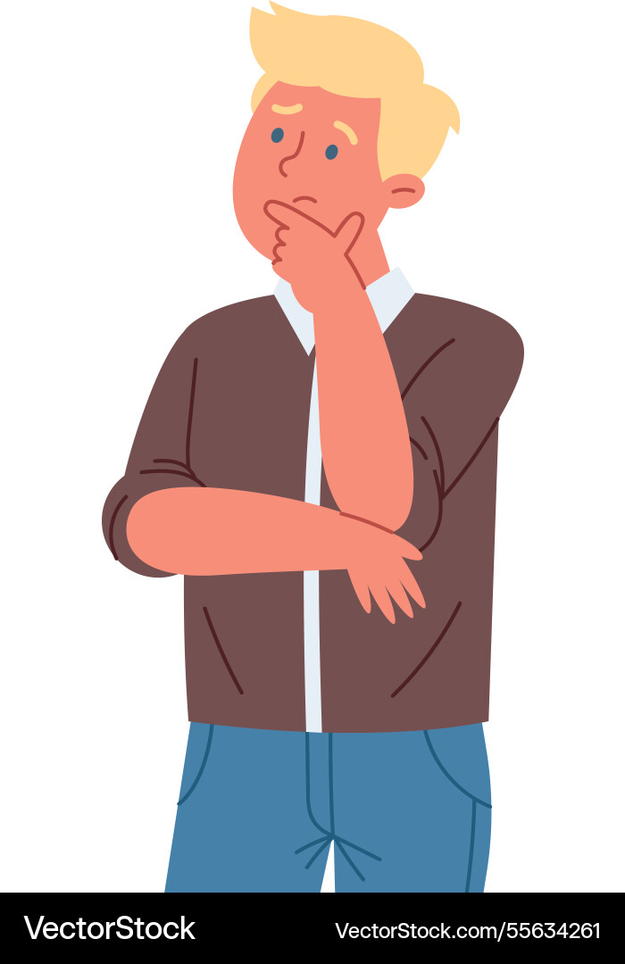 Person thinking with arms crossed decision making Vector Image