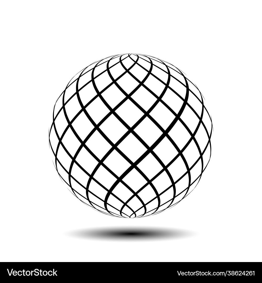 Symmetrical black ball Royalty Free Vector Image