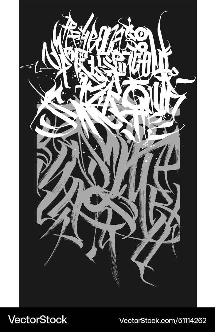 Lettering calligraphy art poster random letters Vector Image