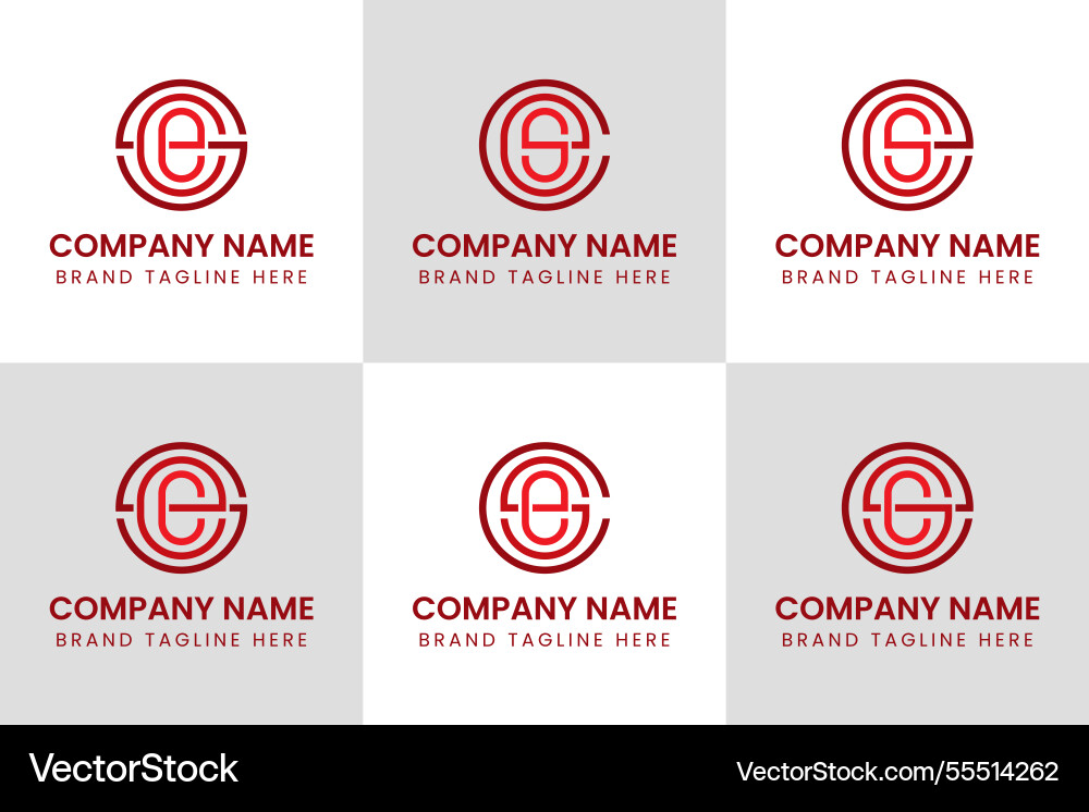Letters sce sec ces cse ecs esc monogram logo Vector Image