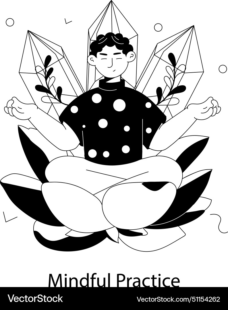 Mindful practice Royalty Free Vector Image - VectorStock