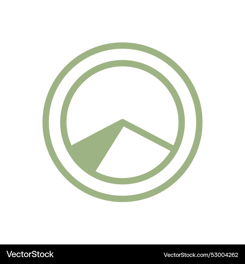 Mountain outdoor circle minimalist logo design Vector Image