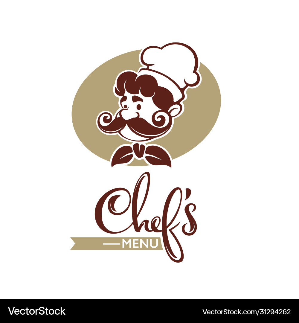 Professional man chef with large mustache Vector Image