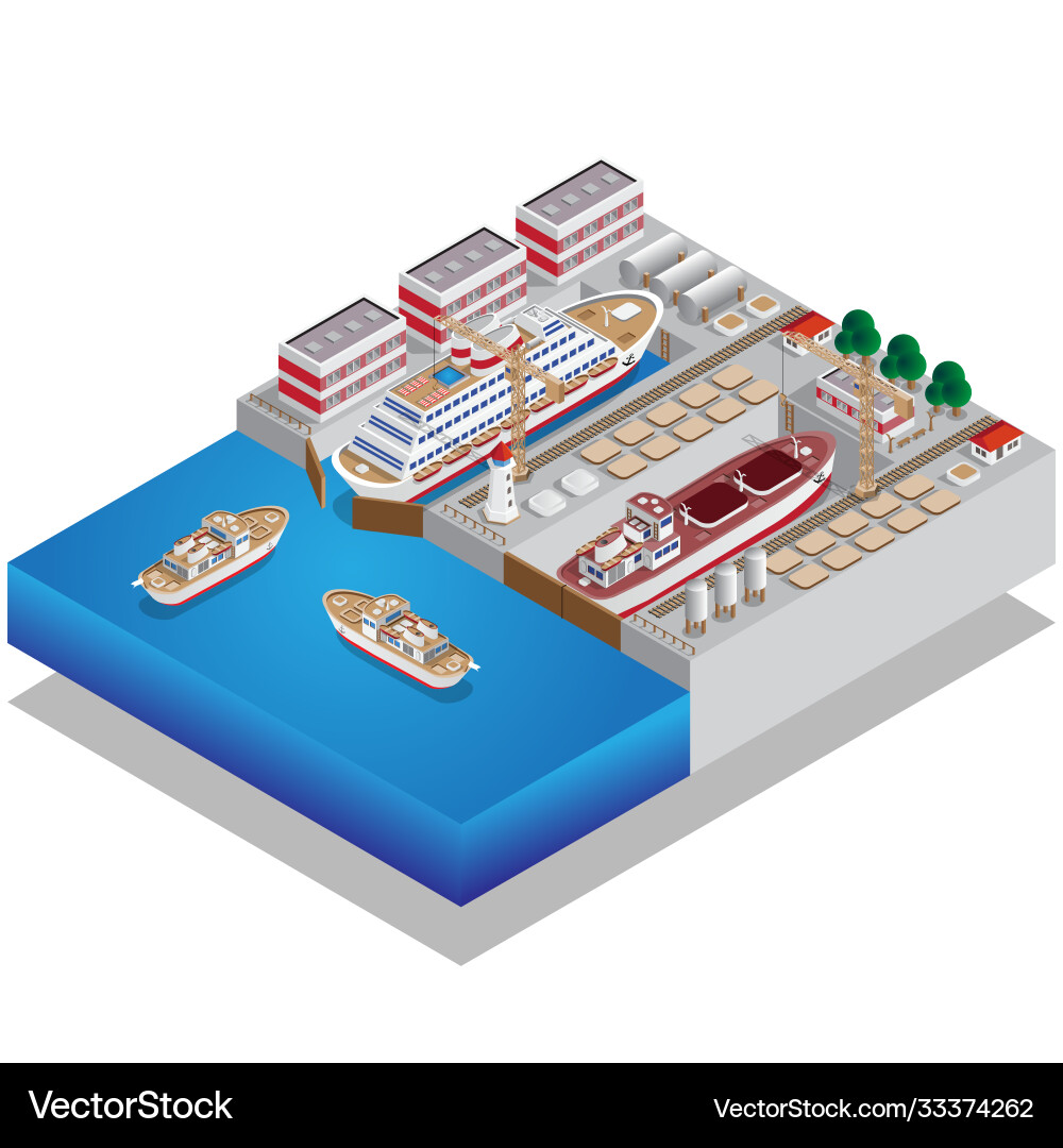 Repair ships dock Royalty Free Vector Image - VectorStock