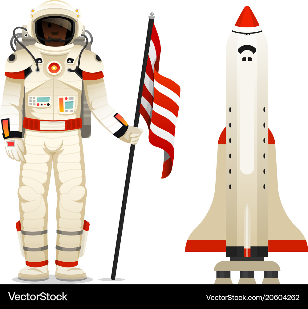 Space shuttle takes off astronomical astronaut Vector Image