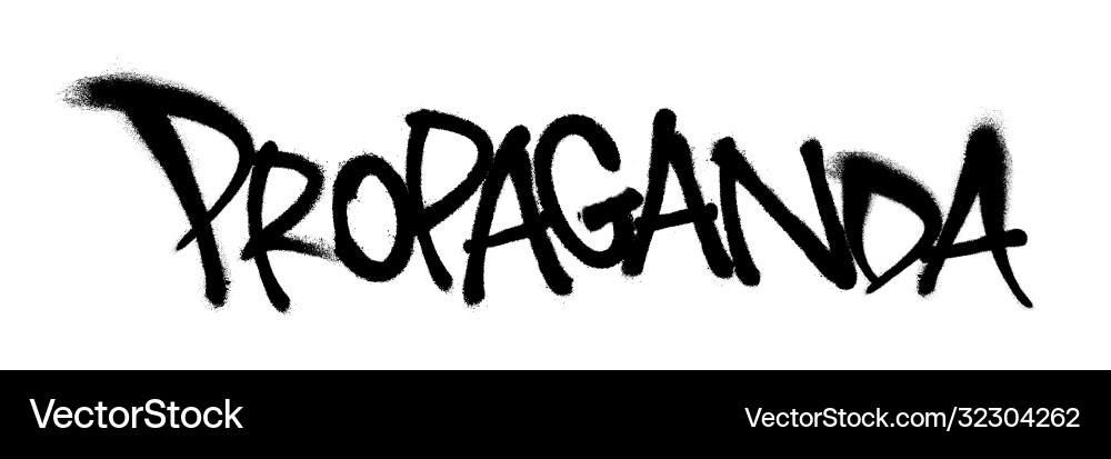 Sprayed propaganda font graffiti with overspray Vector Image