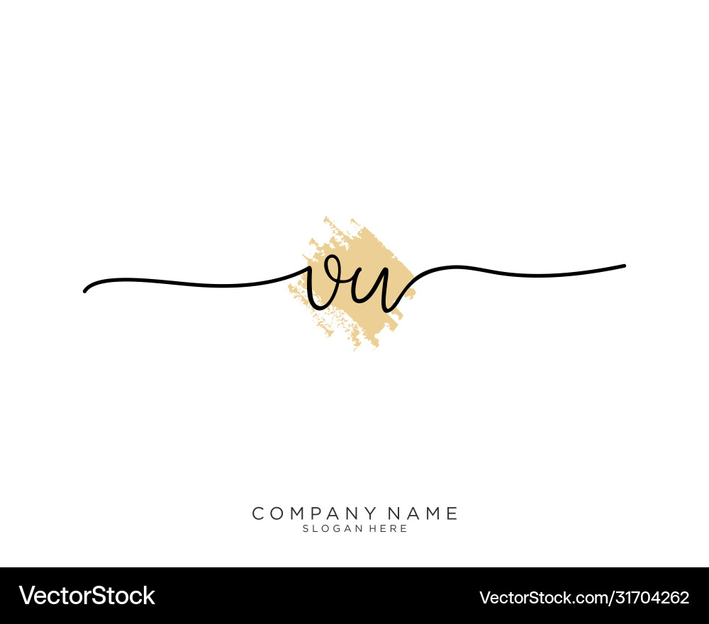 Vw initial handwriting logo design Royalty Free Vector Image