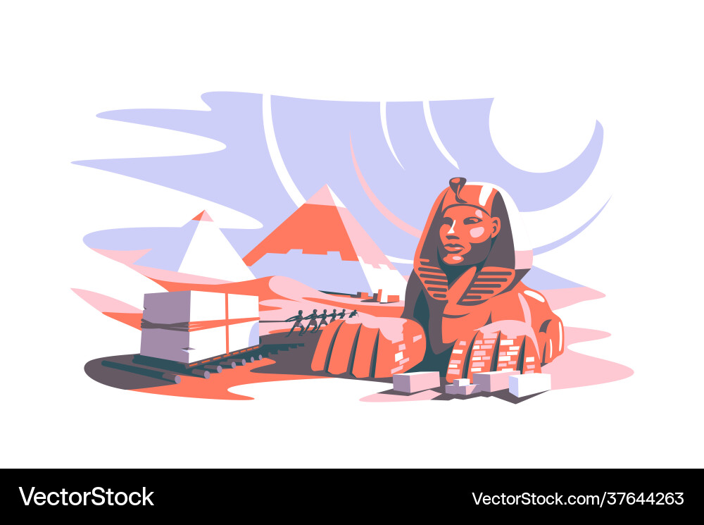 Building pyramid in egypt Royalty Free Vector Image