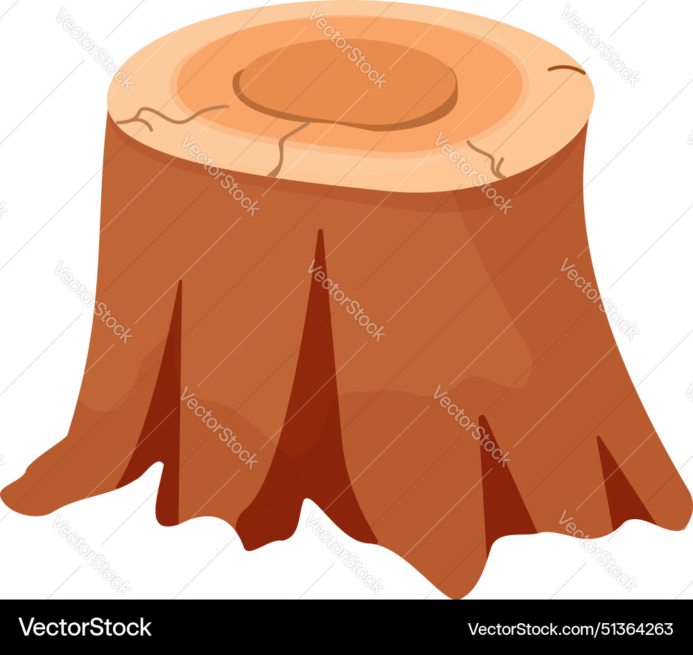 Cartoon of a tree stump Royalty Free Vector Image