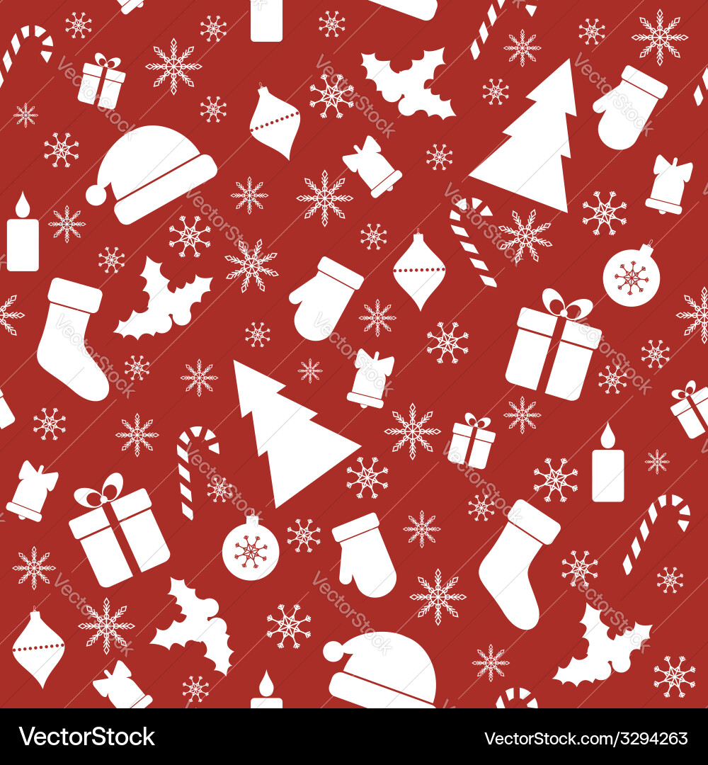 Christmas seamless red pattern Royalty Free Vector Image