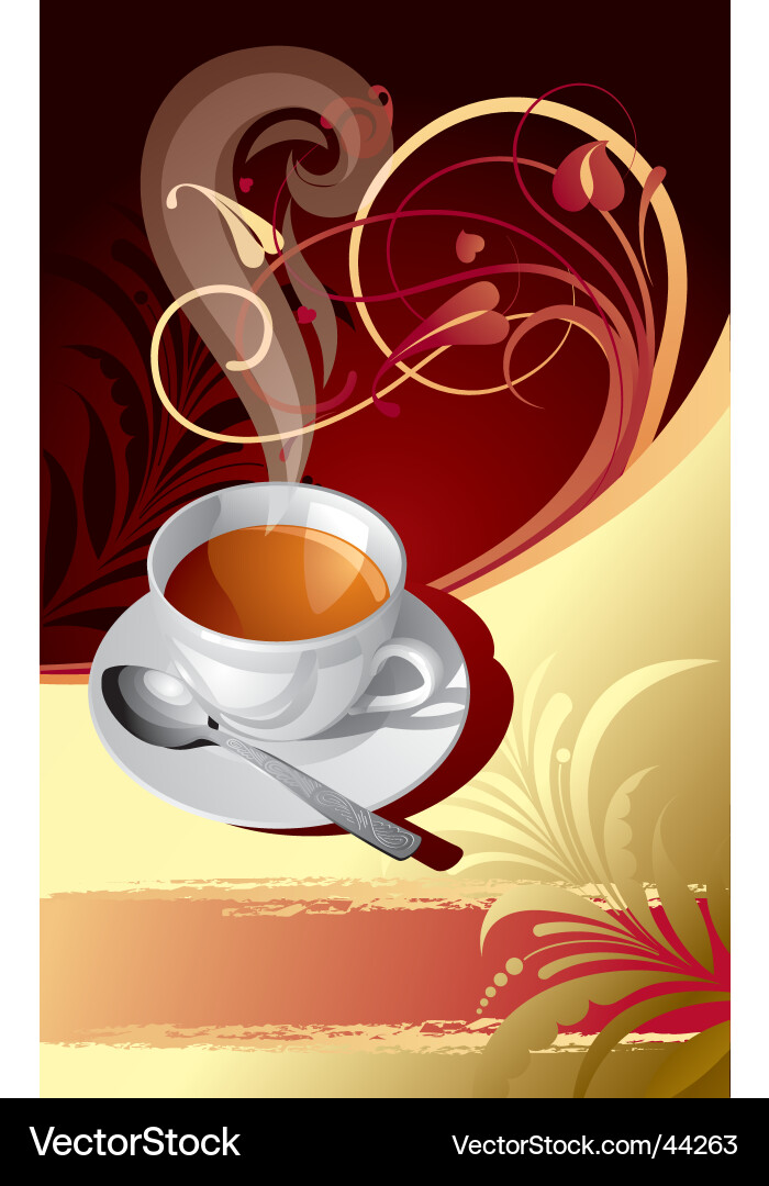 Classic background with a cup Royalty Free Vector Image