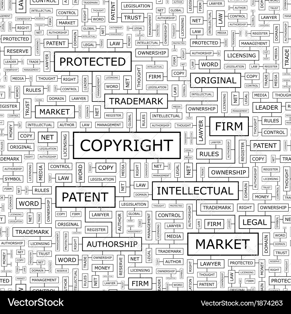 Copyright Concept Word Cloud Royalty Free Vector Image