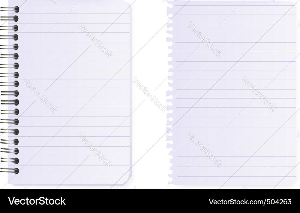 Notebook and paper Royalty Free Vector Image - VectorStock