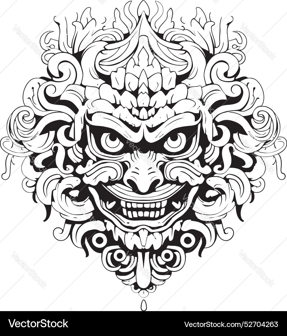 Ornate balinese harmony graphic logo design Vector Image