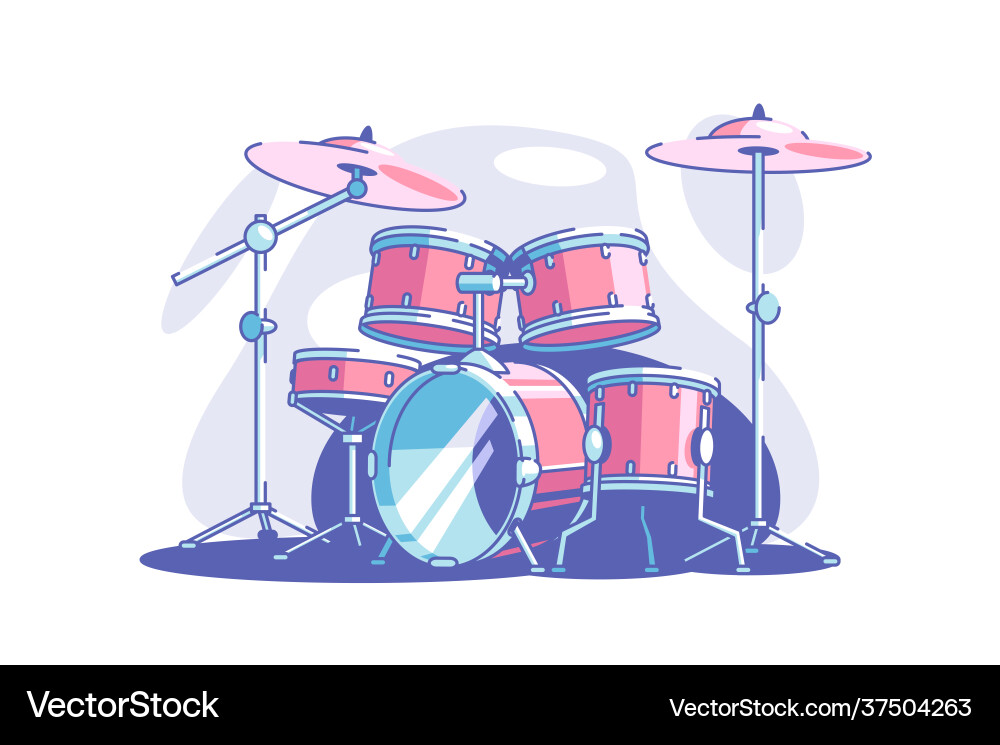 Professional drum set Royalty Free Vector Image