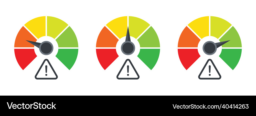 Risiko-Icons Meter hi niedrige Zeichen Lizenzfreier Vektor