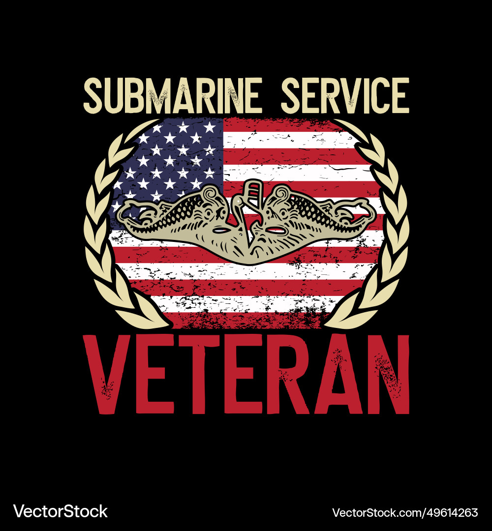 Vintage us navy submarine service veteran Vector Image