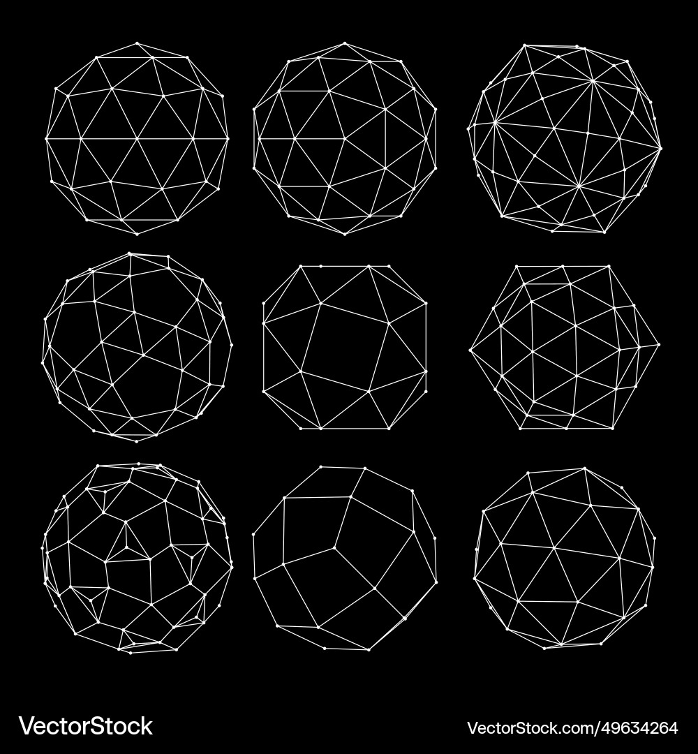 3d sphere mesh grid ball or in of line Royalty Free Vector