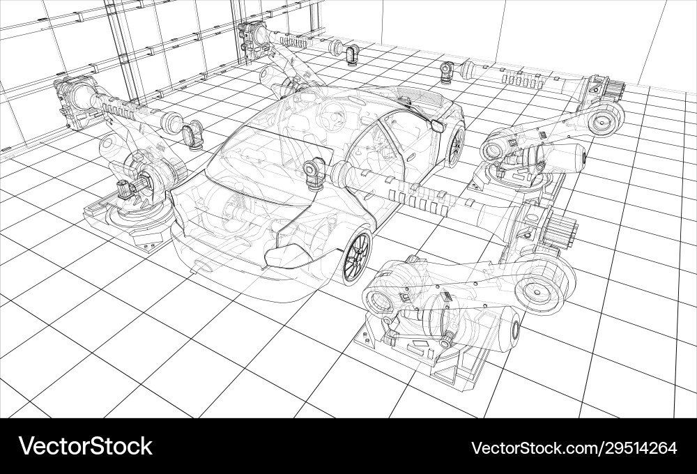 Assembly motor vehicle Royalty Free Vector Image