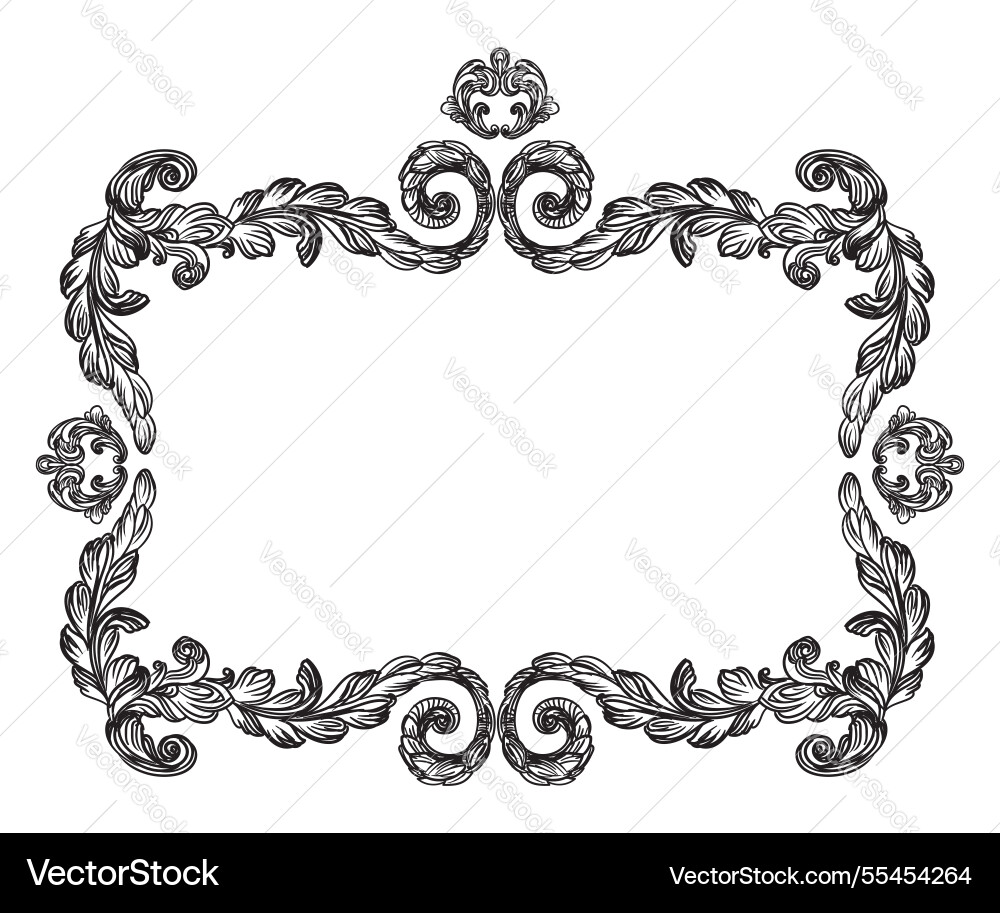 Baroque vintage design element frame Royalty Free Vector