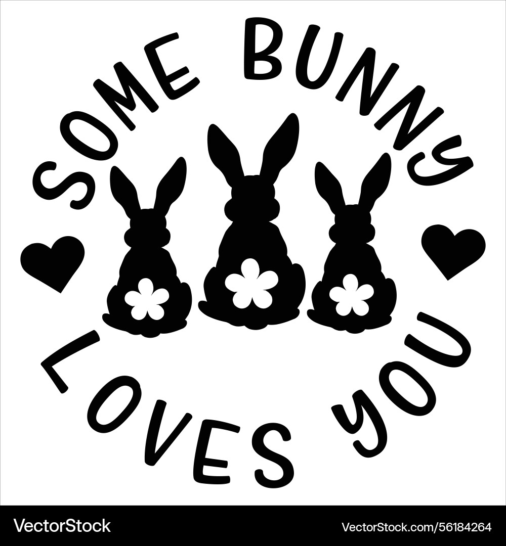 Easter Bunny Typography Royalty Free Vector Image