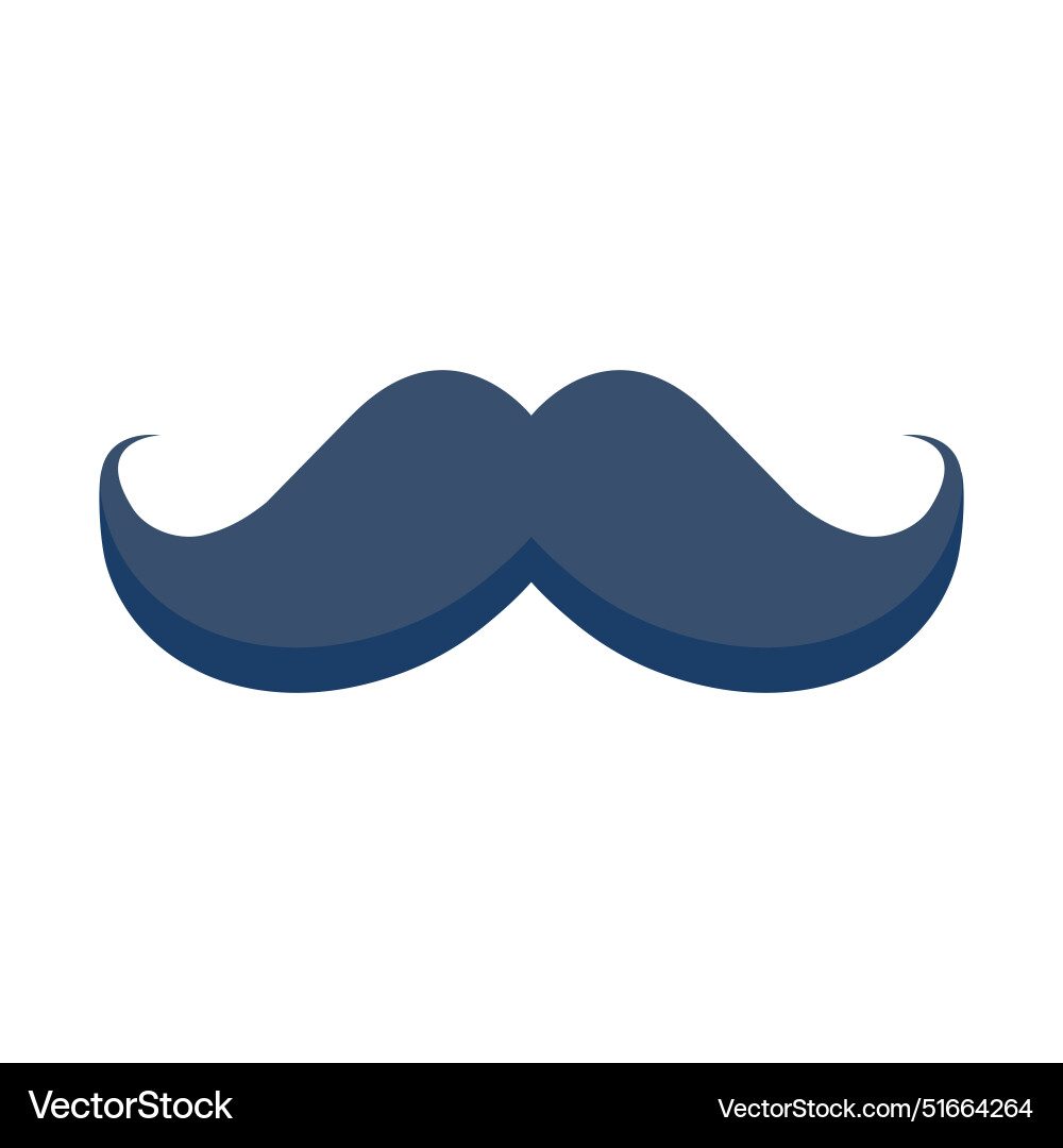 Facial hair mustache moustache flat icon Vector Image