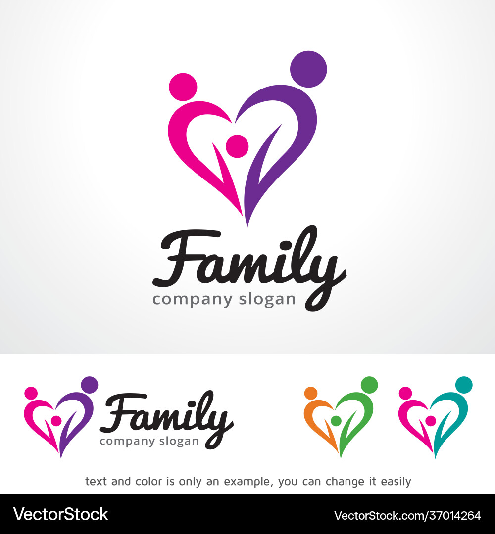 Family love logo template design Royalty Free Vector Image