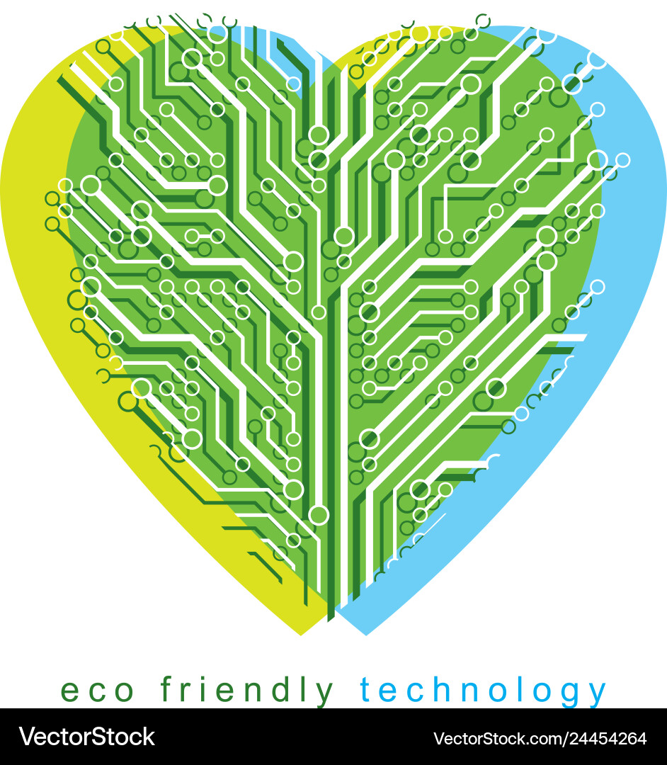 Futuristic Heart Technology Royalty Free Vector Image