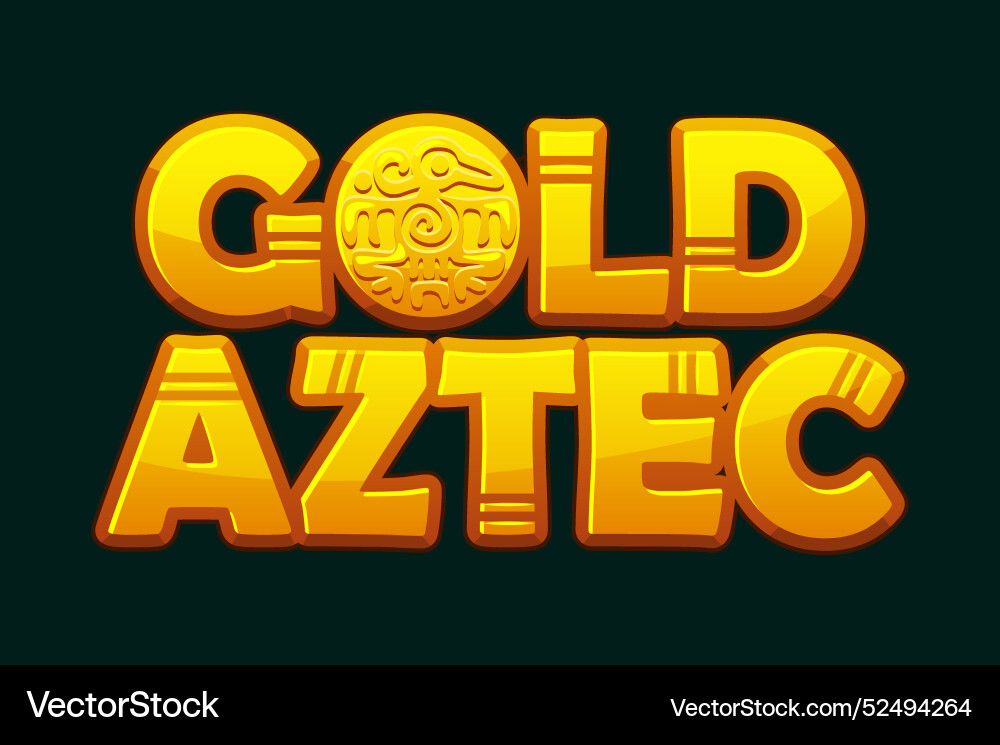 Gold aztec - textured text for your games Vector Image