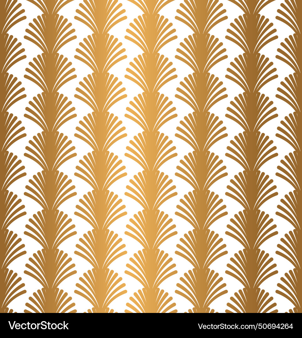 Gold geometric art deco pattern design on white Vector Image