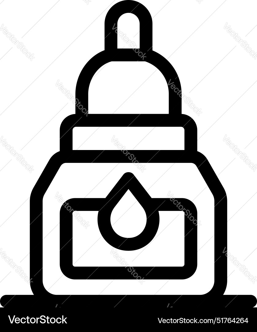 Line icon style bottle of printer ink showing Vector Image