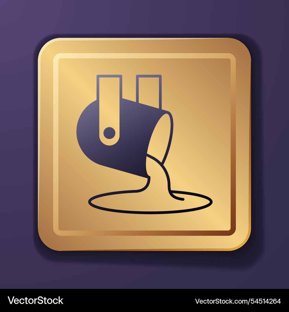 Purple molten gold being poured icon isolated Vector Image