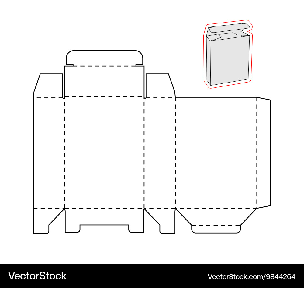 Simple Box Template - Cutout Paper – Royalty-Free Vector | VectorStock