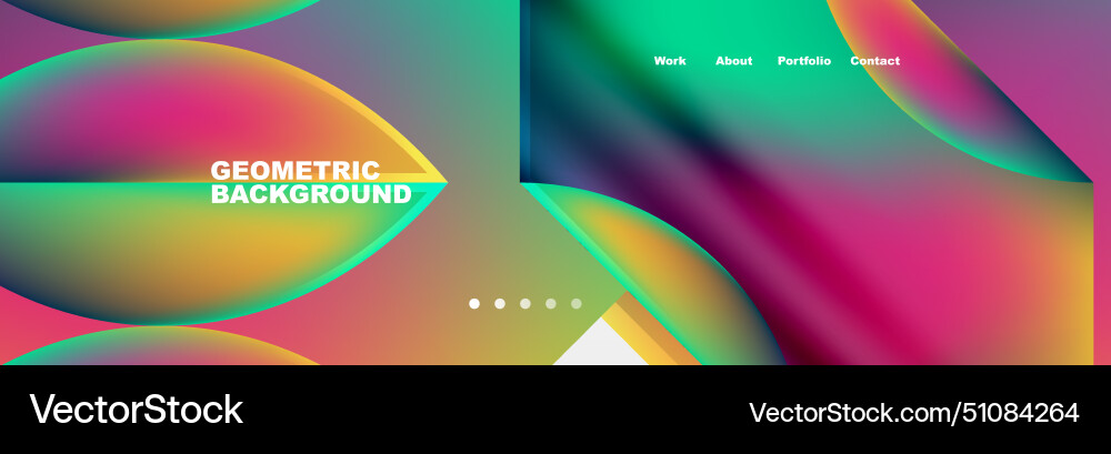 Vibrant geometric background with a rainbow of Vector Image
