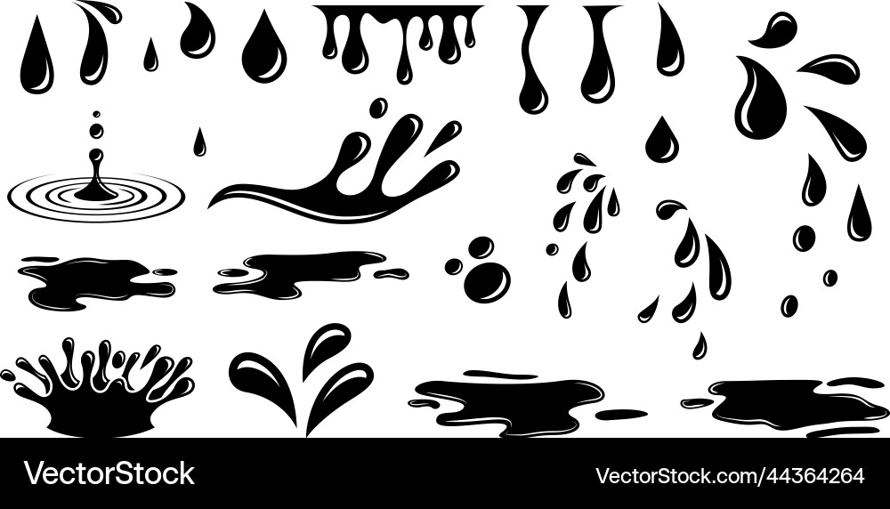 Water Drips & Splashes Royalty Free Vector Image