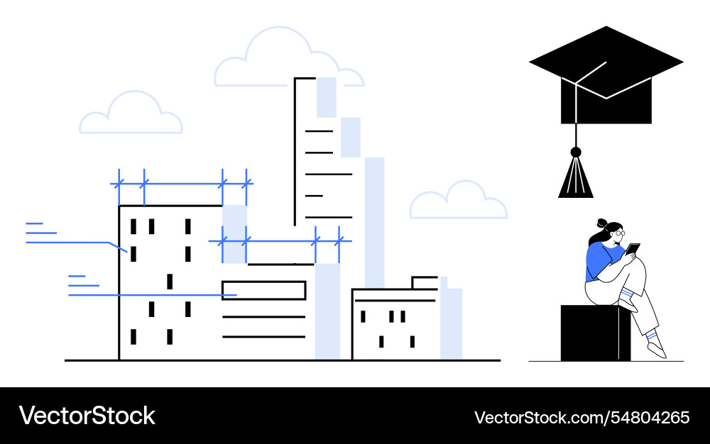 Education and career concept student considering Vector Image