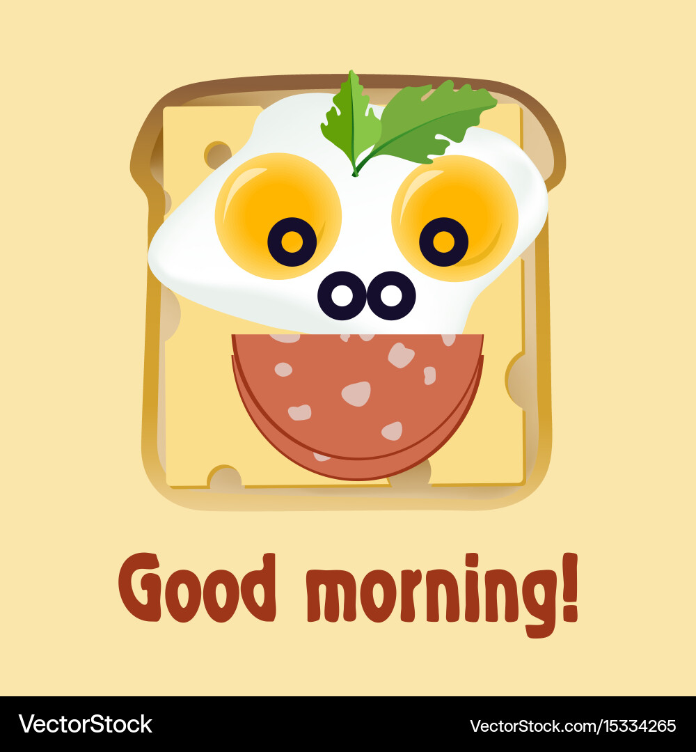 Funny face from toast Royalty Free Vector Image