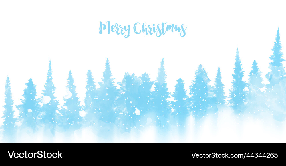 Hand painted watercolour christmas tree banner Vector Image