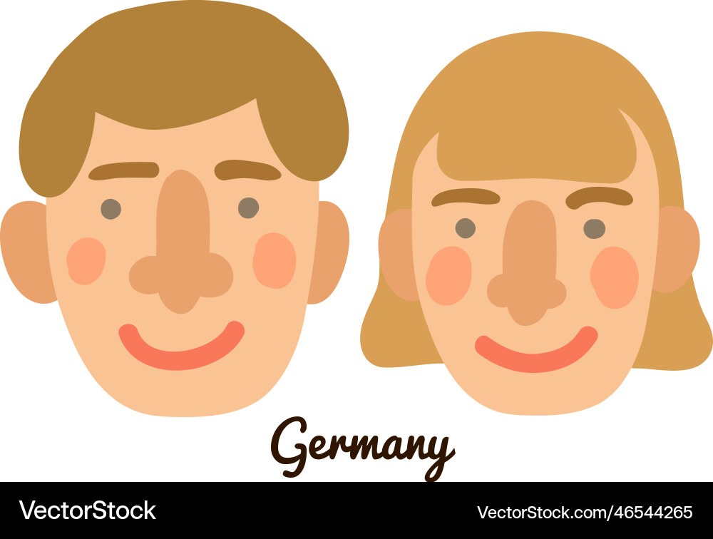 Human faces from germany Royalty Free Vector Image
